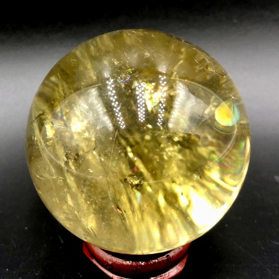 AAAA Yellow Crystal Ball Natural Pretty Crystal Ball - Etsy
