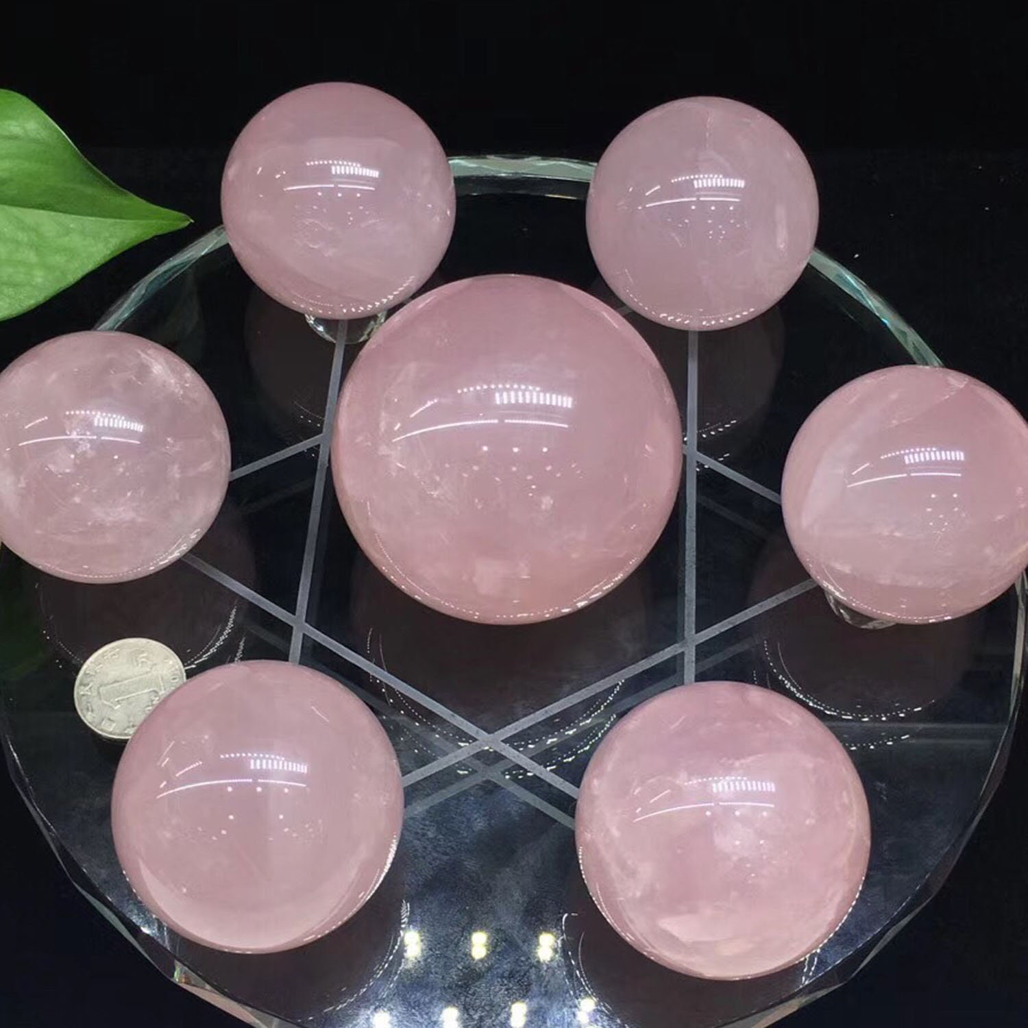 AAAA Pink Crystal Ball Natural Pink Rose Quartz Magic - Etsy UK