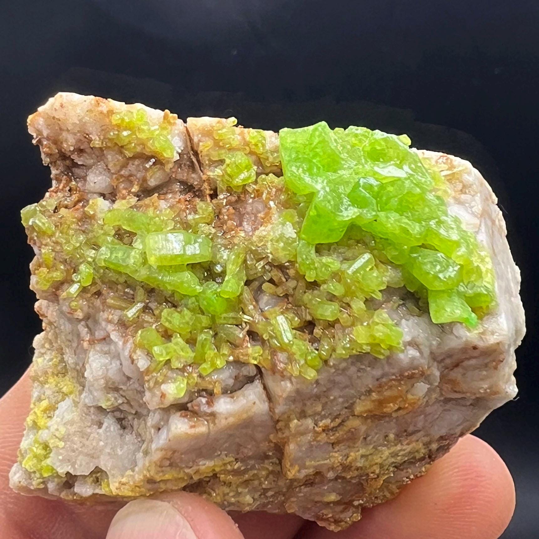 Natural Green Pyromorphite Crystal Cluster Matrix Mineral Specimen # ...