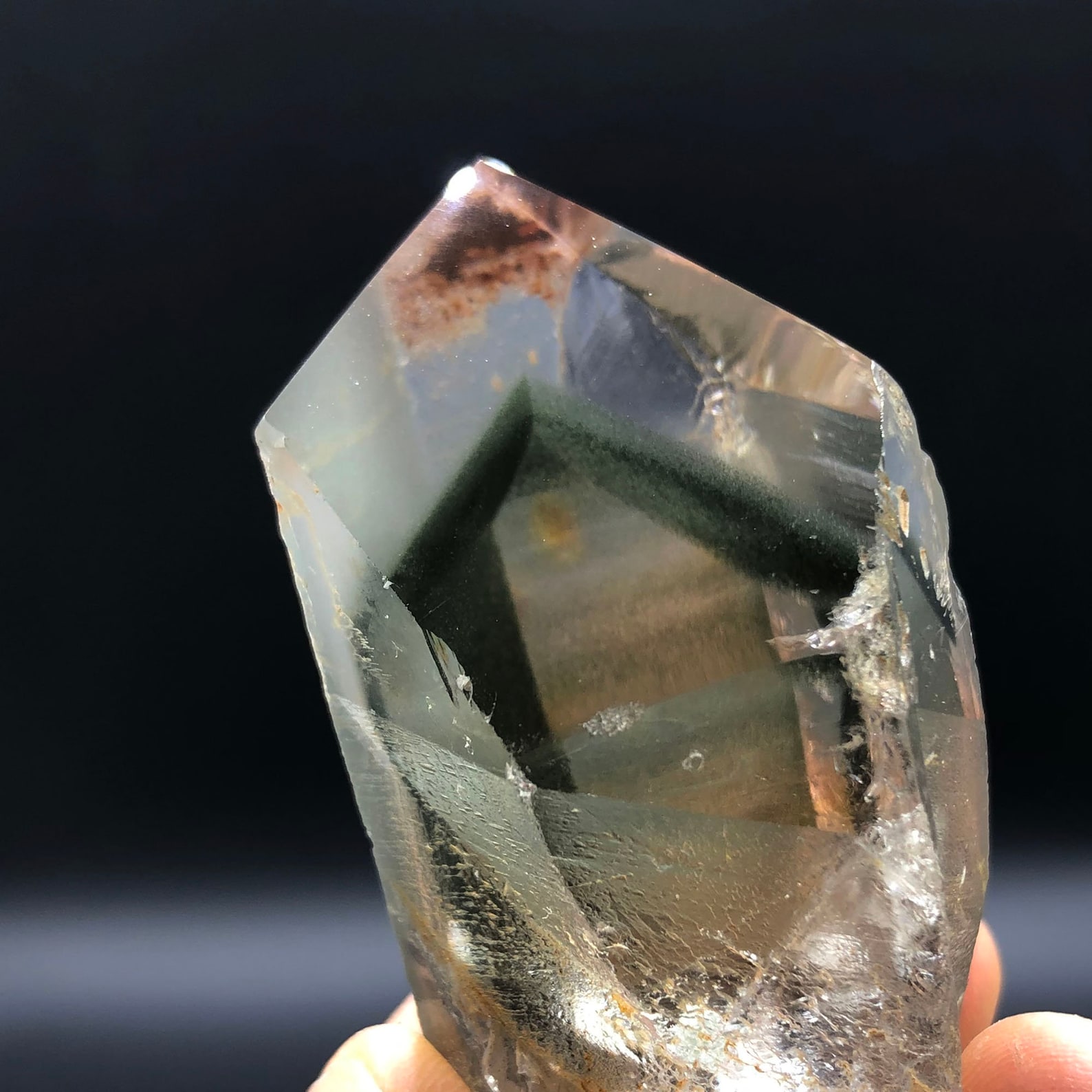 Pyramid Crystal/ Green Ghost Quartz Ghost Crystal Specimen - Etsy