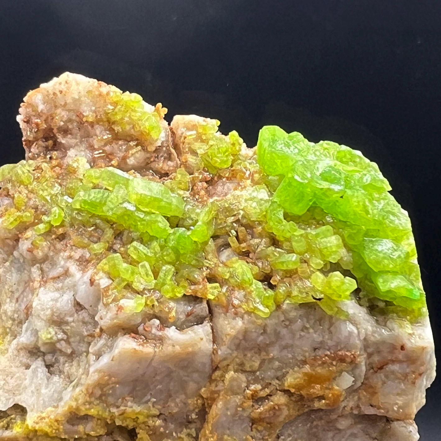 Natural Green Pyromorphite Crystal Cluster Matrix Mineral Specimen # ...