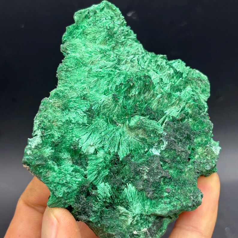 Natural Fibrous Malachite Specimen, Raw Velvet Malachite Mineral ...
