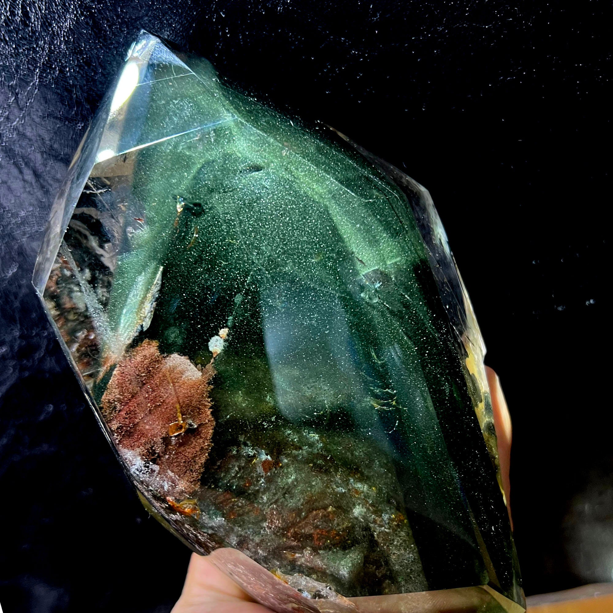 Crystal Super Beautiful Green Ghost Quartz Ghost Crystal Specimen ...