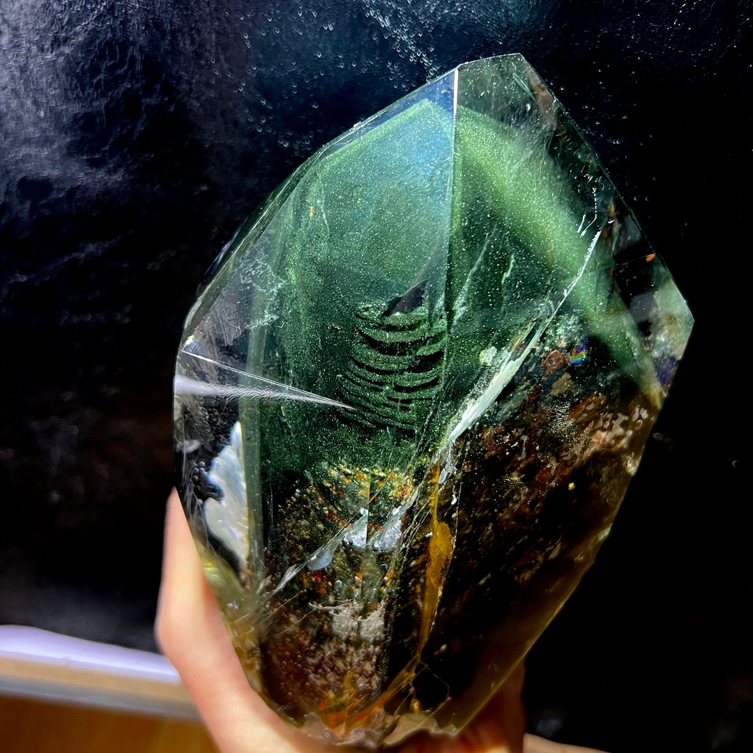 Crystal Super Beautiful Green Ghost Quartz Ghost Crystal Specimen ...