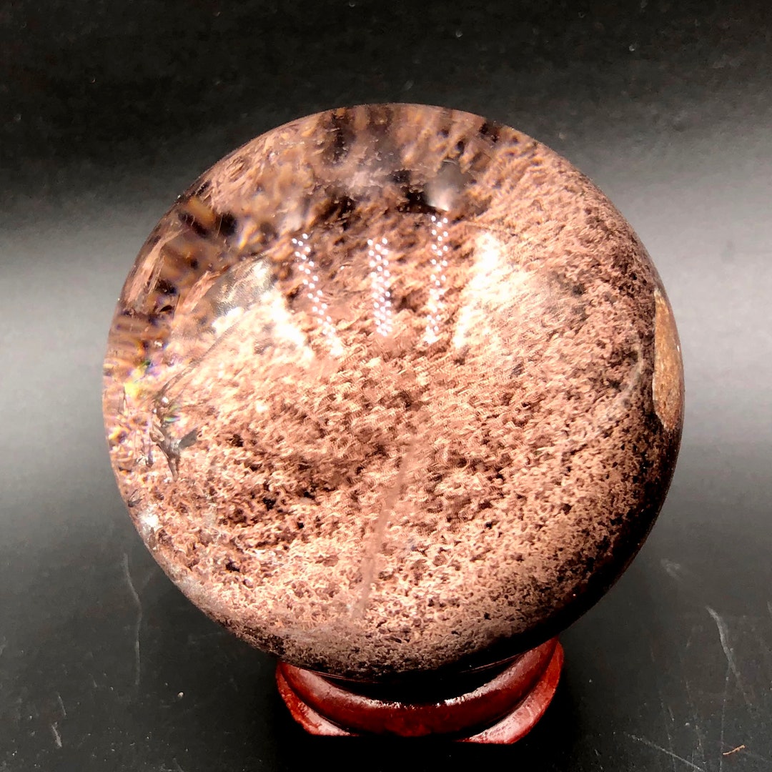 Clear Natural Red Ghost Crystal Ball / Red Ghost Quartz Ball ,special ...