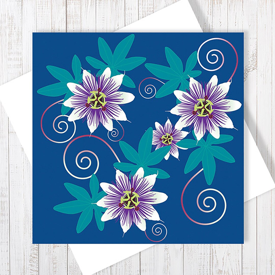Passion Flower Notelets Greetings Card Blank Inside - Etsy
