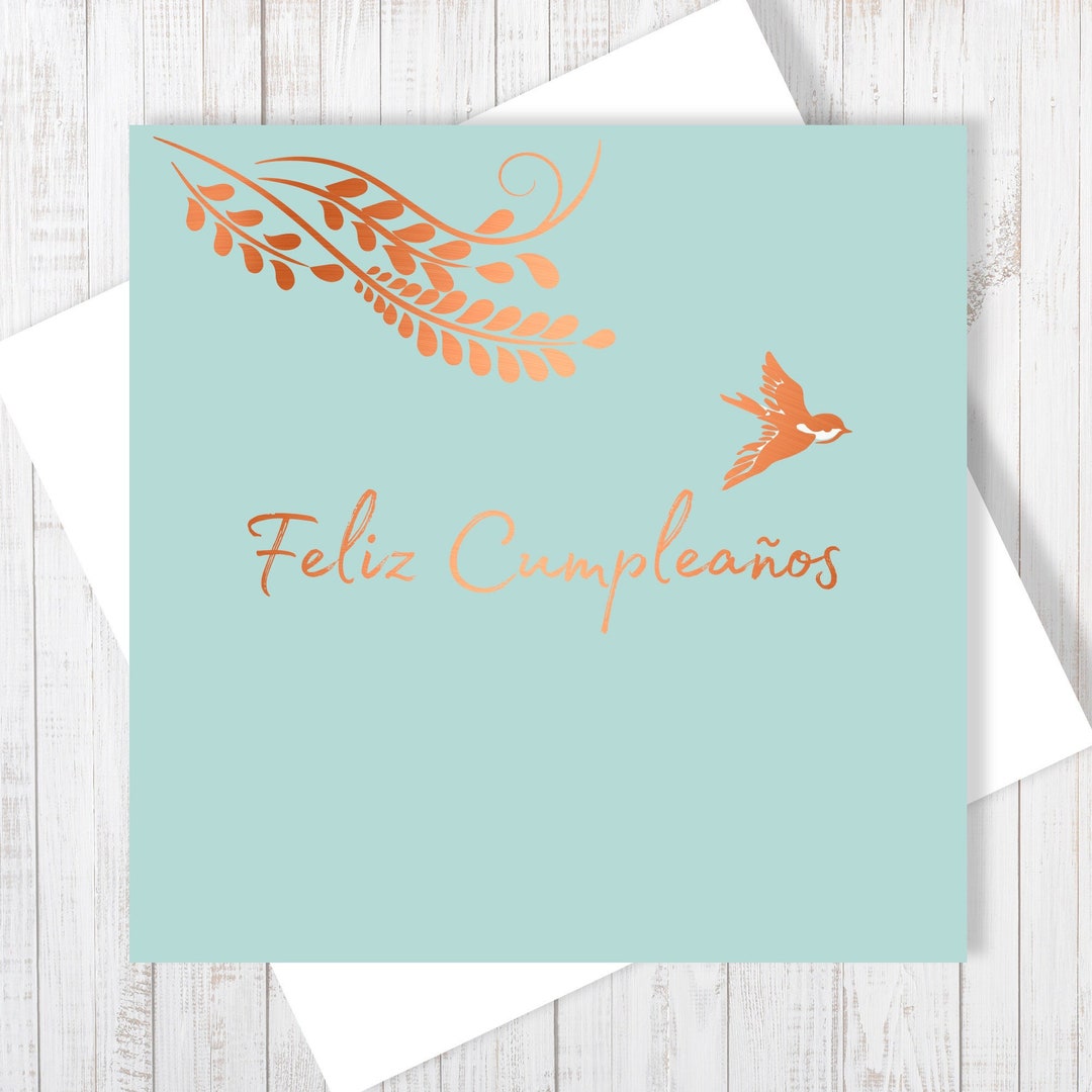 Feliz Cumpleaños Card – Spanish Happy Birthday Card, Little Bird ...
