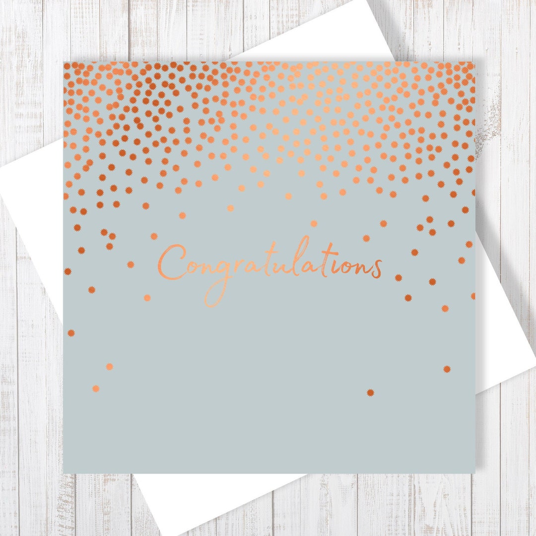 Congratulations Card With Elegant Copper Foiling - Etsy