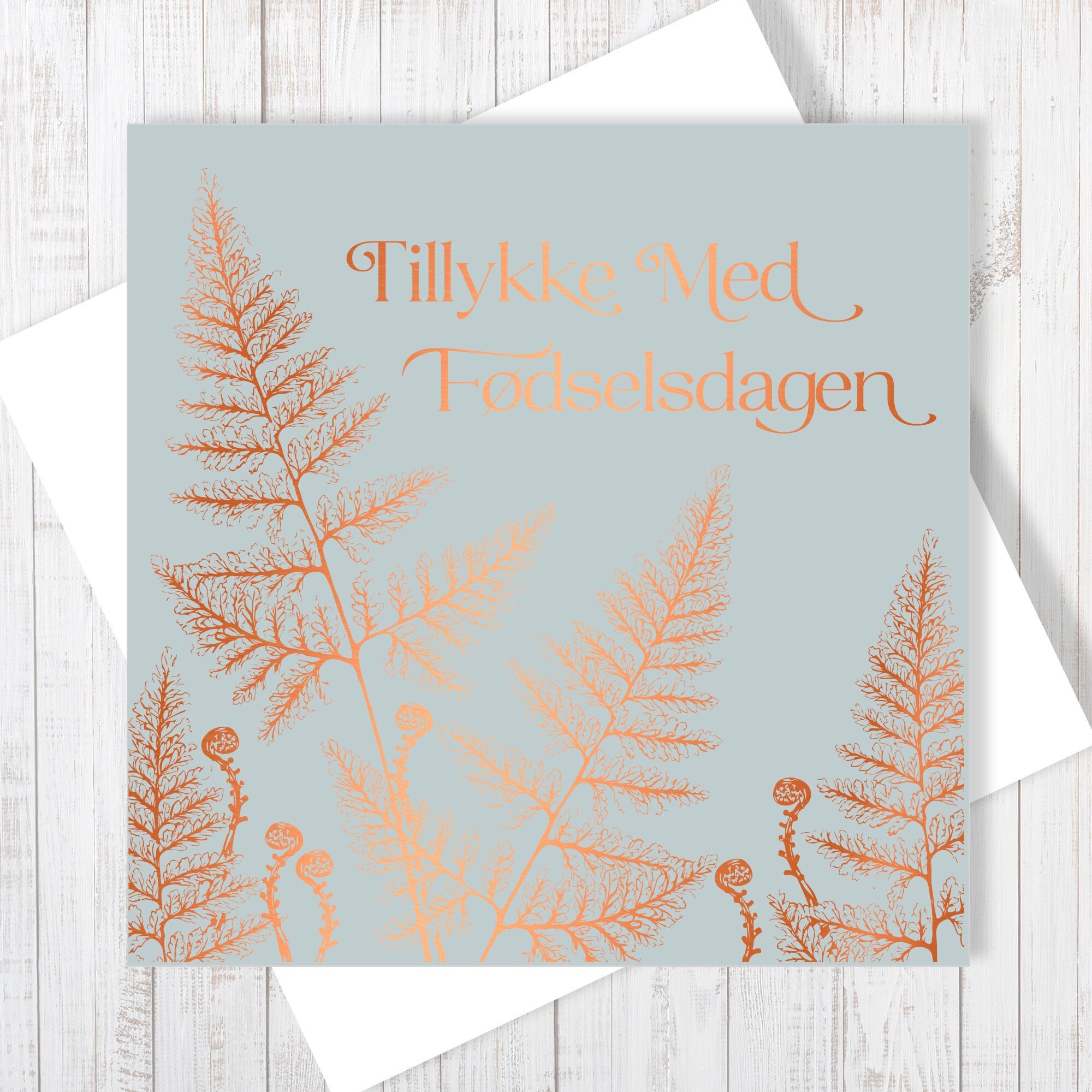 Tillykke Med Fødselsdagen Danish Happy Birthday Ferns Card | Etsy