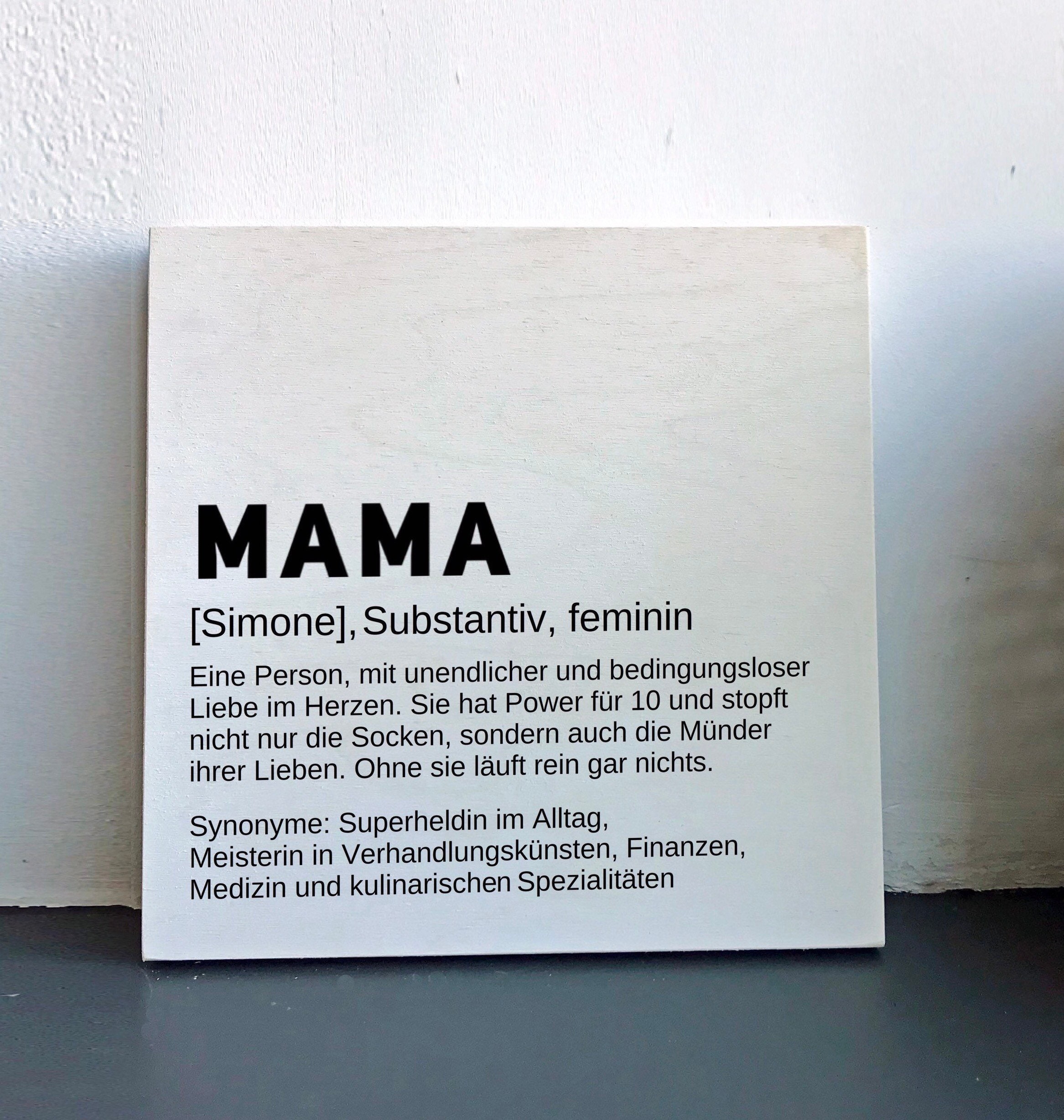 Wooden Image Mama, With Name, Noun Feminine Gift Mother's Day Thank You ...
