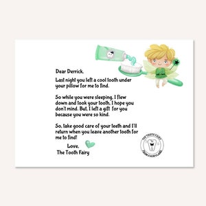 Boy Tooth Fairy Note: Personalized DIY Template (digital Download) - Etsy
