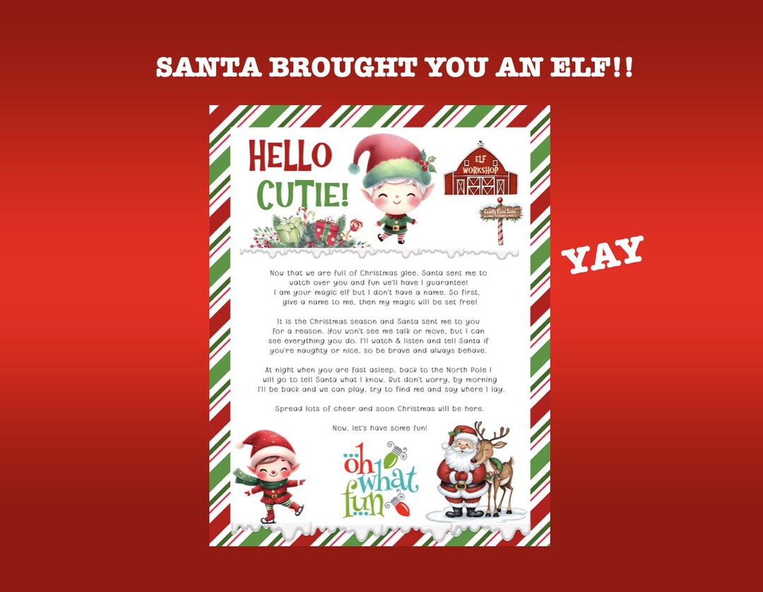 NEW ELF LETTER Boy Girl Santa Approved North Pole Envelope Included - Etsy