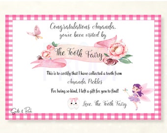 Tooth Fairy Check - Etsy