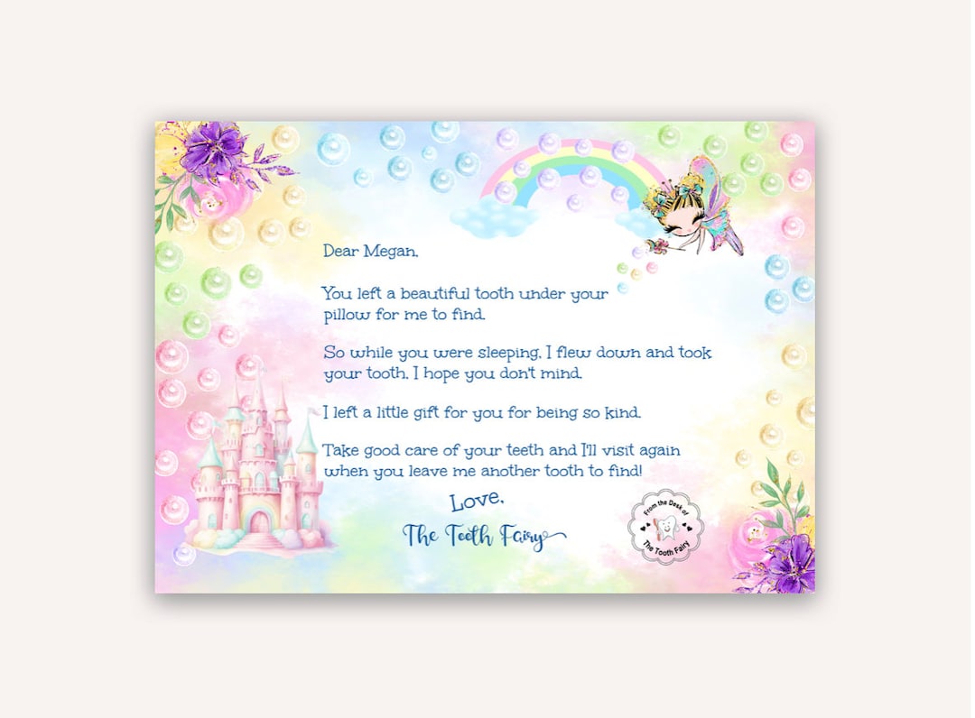 Tooth Fairy Note | DIY Template | Enchanting | Kids | Imagination ...