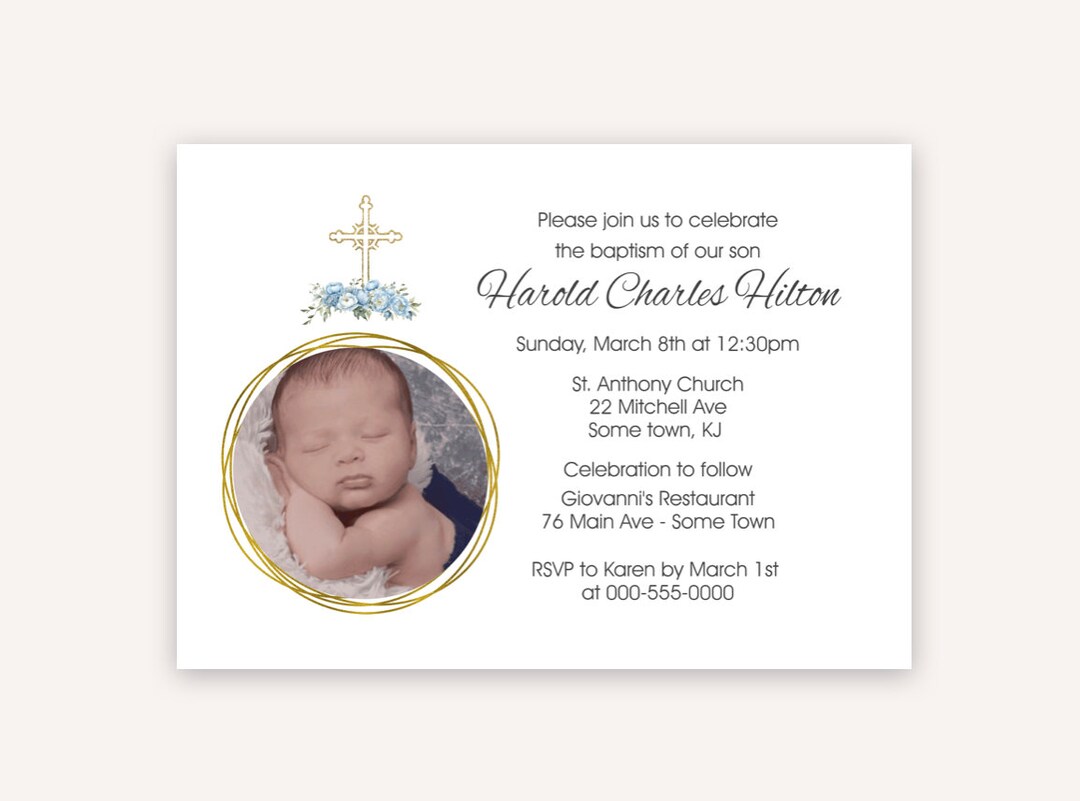 Baptism Invitation | Printable | Simple but Elegant | Religious - Etsy