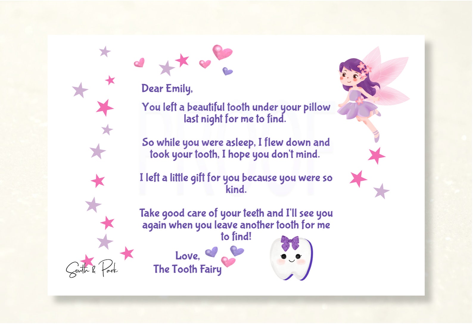 Purple Tooth Fairy Certificate DIY Template Dark Skin - Etsy Canada