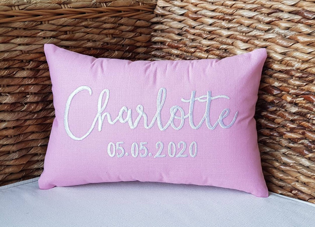 30% OFF, Personalized Name Pillow,custom Name Embroidered Pillow, Last ...