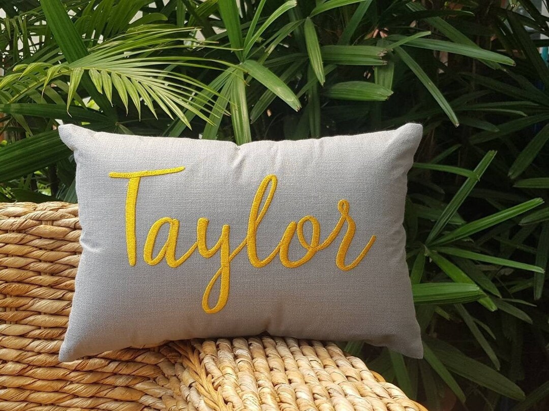 30% OFF, Personalized Name Pillow,custom Name Embroidered Pillow, Last ...