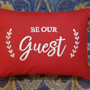 Embroidered Be Our Guest Pillow, Guest Room Pillow, 30% off Wedding ...