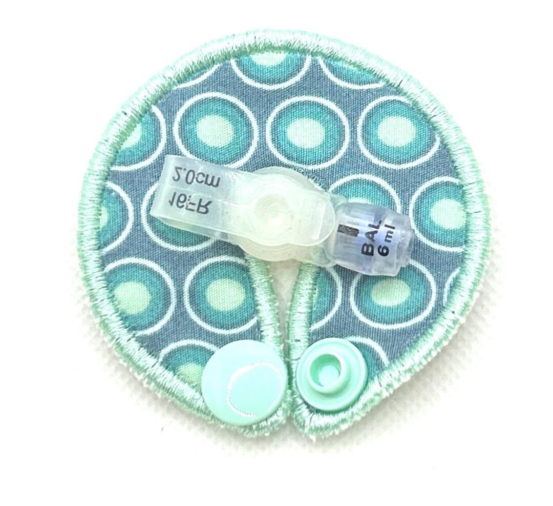 Circle Tubie Pad | Gtube Cover | Green and Blue Design Fabric - Etsy