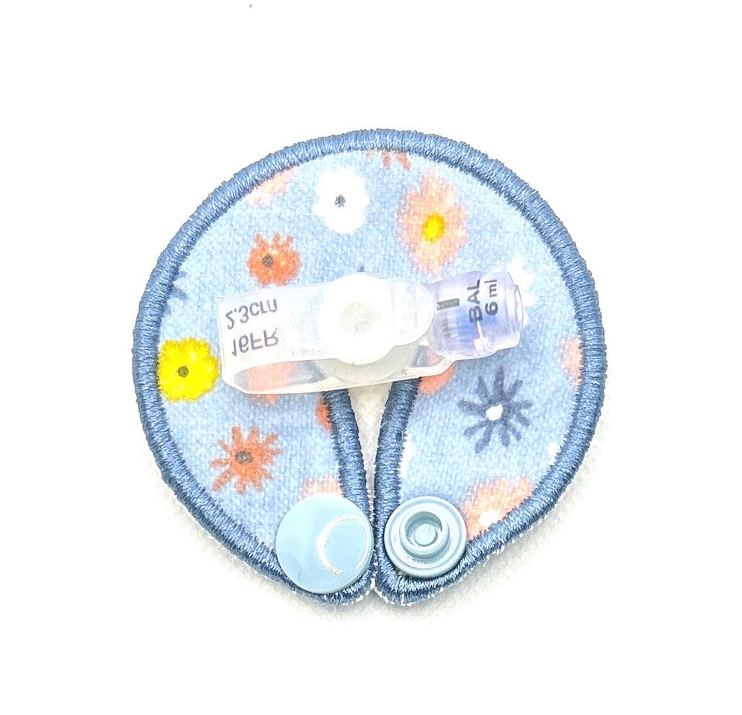 Tubie Pad Gtube Cover Blue With Flowers Designed Flannel - Etsy
