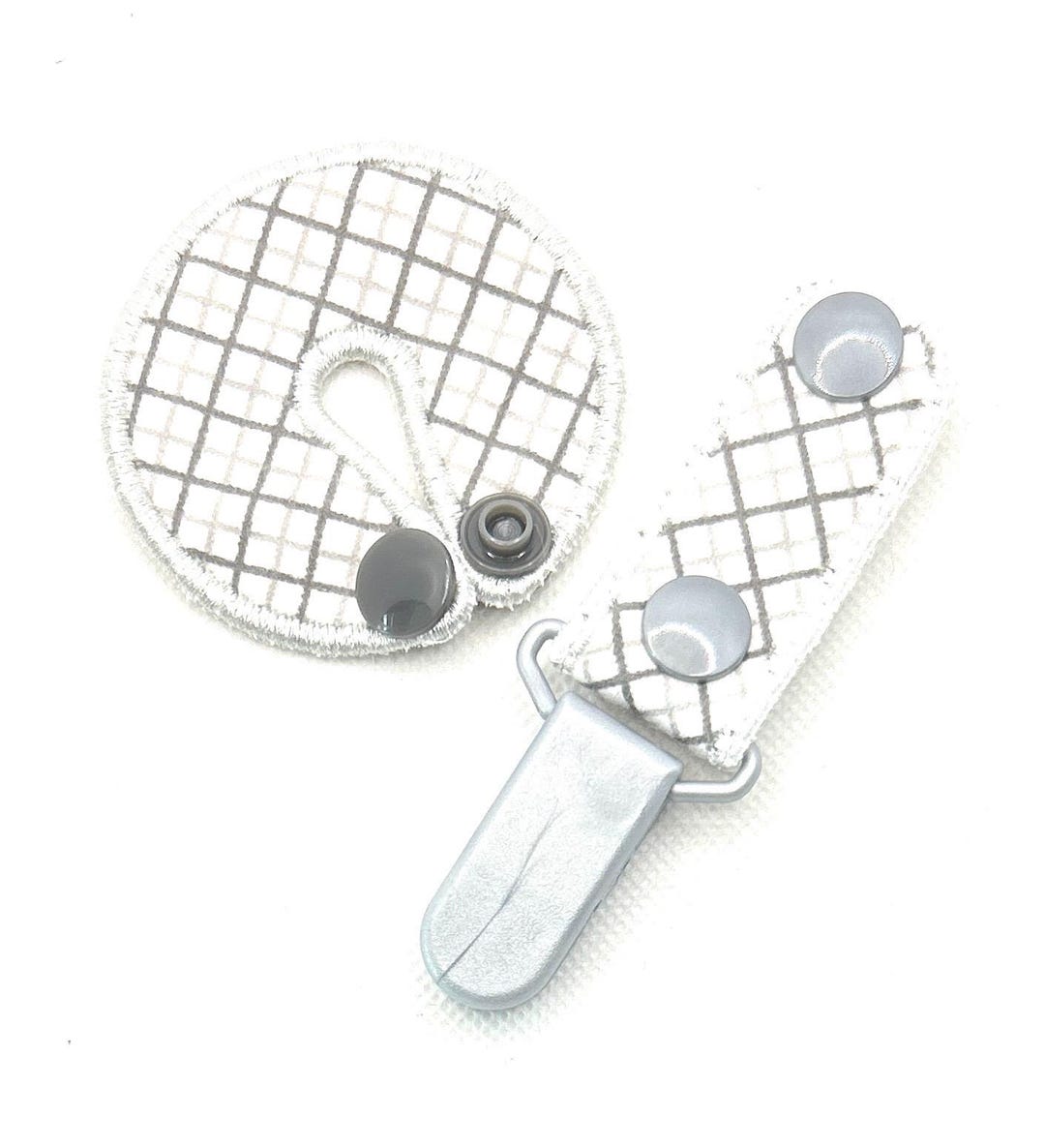 Tubie Pad Gtube Cover Tubie Clip White With Gray and Silver Diamond ...