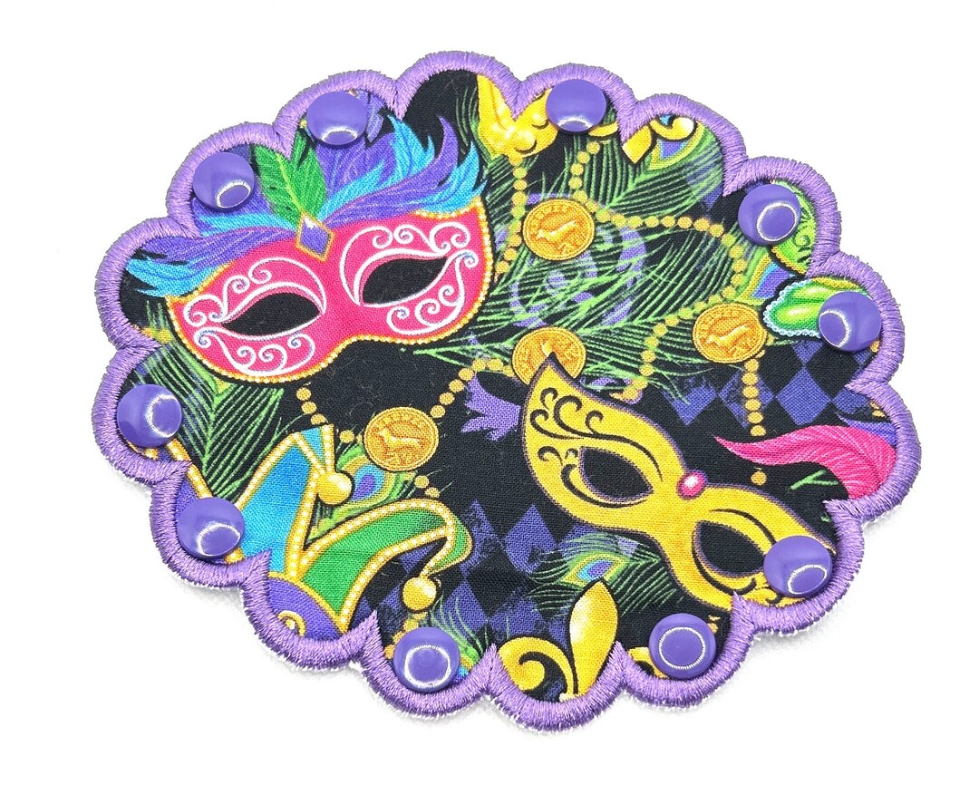 Feeding Tube Port Cover Tubing Extension Wrap Mardi Gras Design Fabric ...