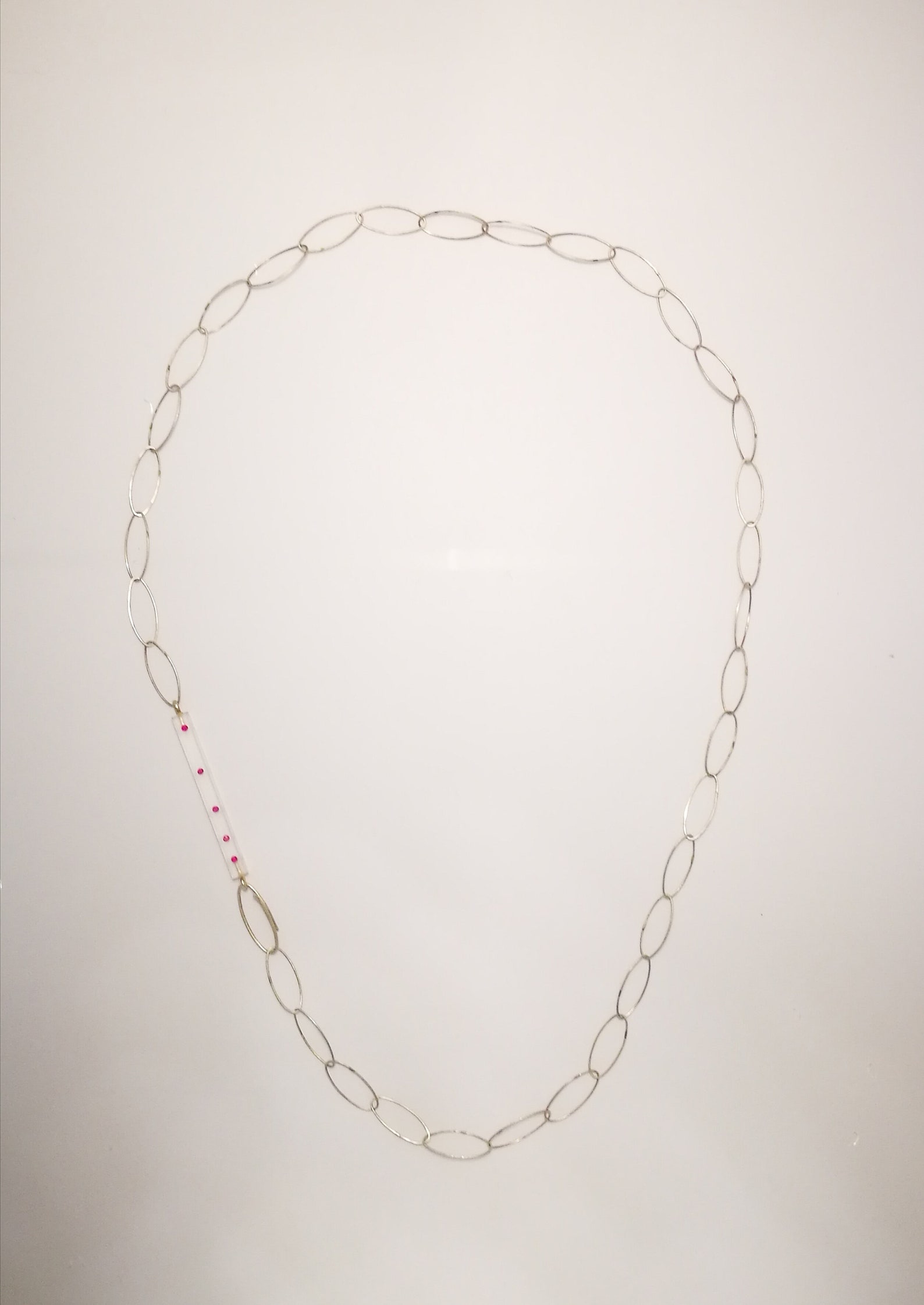 Silberkette aus ovalen Gliedern mit einem Anhänger aus - Etsy.de