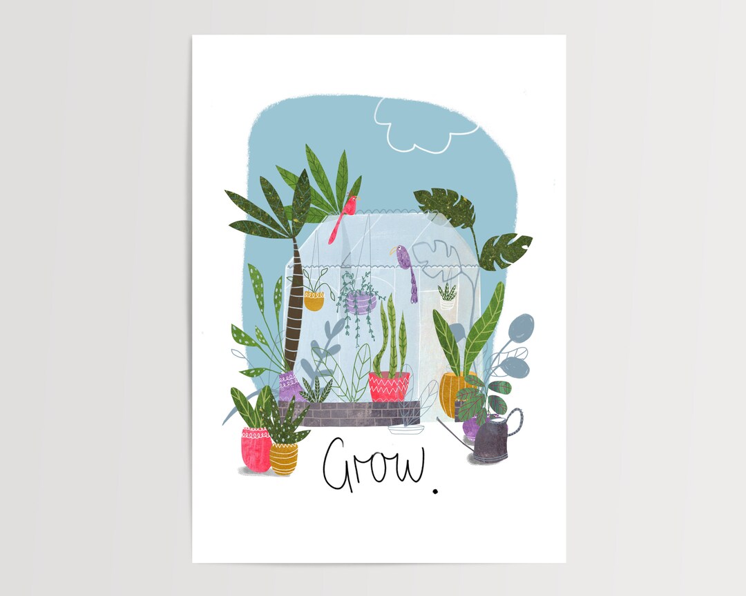 Greenhouse Print | Grow Print | Plants Print | Wall Art | Poster ...