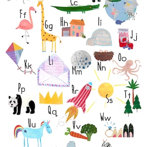 A-Z Nursery | A-Z Alphabet Print | Wall Art | Children's Art | Kids ...