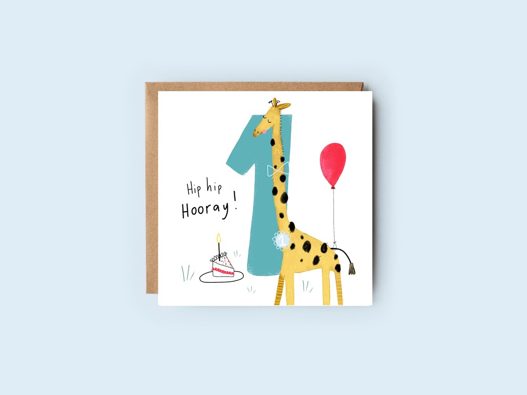 One | First Birthday | Age Card | Birthday Card | Birthday Age | Happy ...