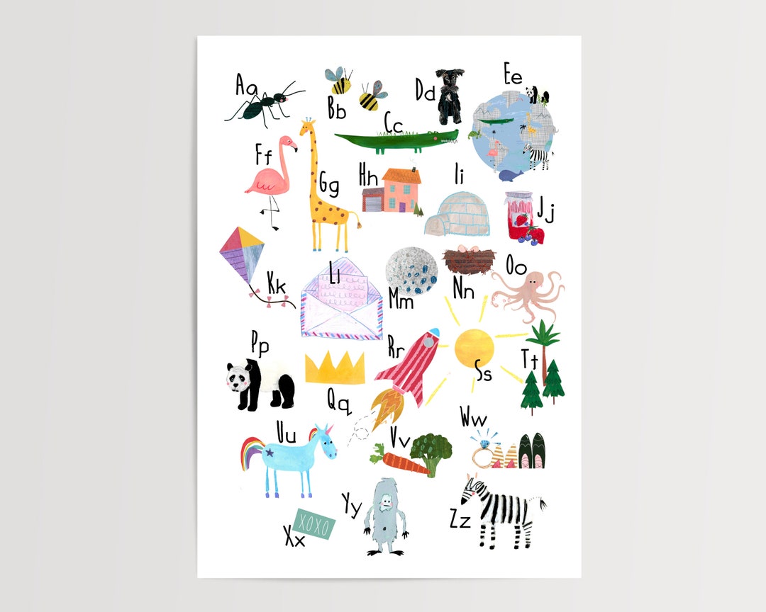 A-Z Nursery | A-Z Alphabet Print | Wall Art | Children's Art | Kids ...