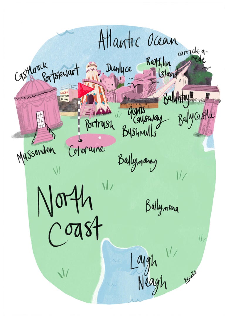 New! North Coast Map | Updated | Local | Northern Ireland | Map ...