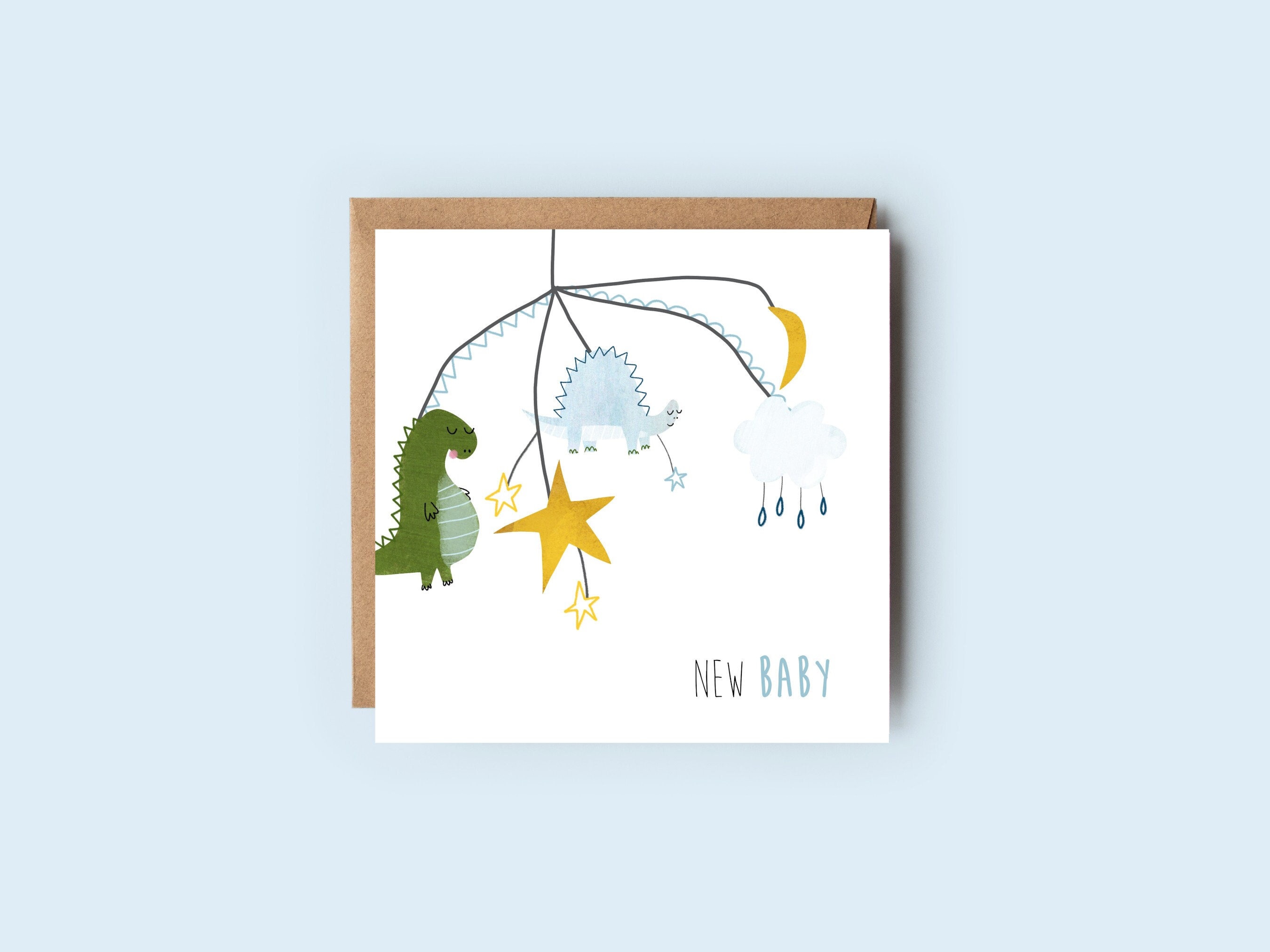New Baby Card New Parents Dinosaur Baby Boy Baby - Etsy