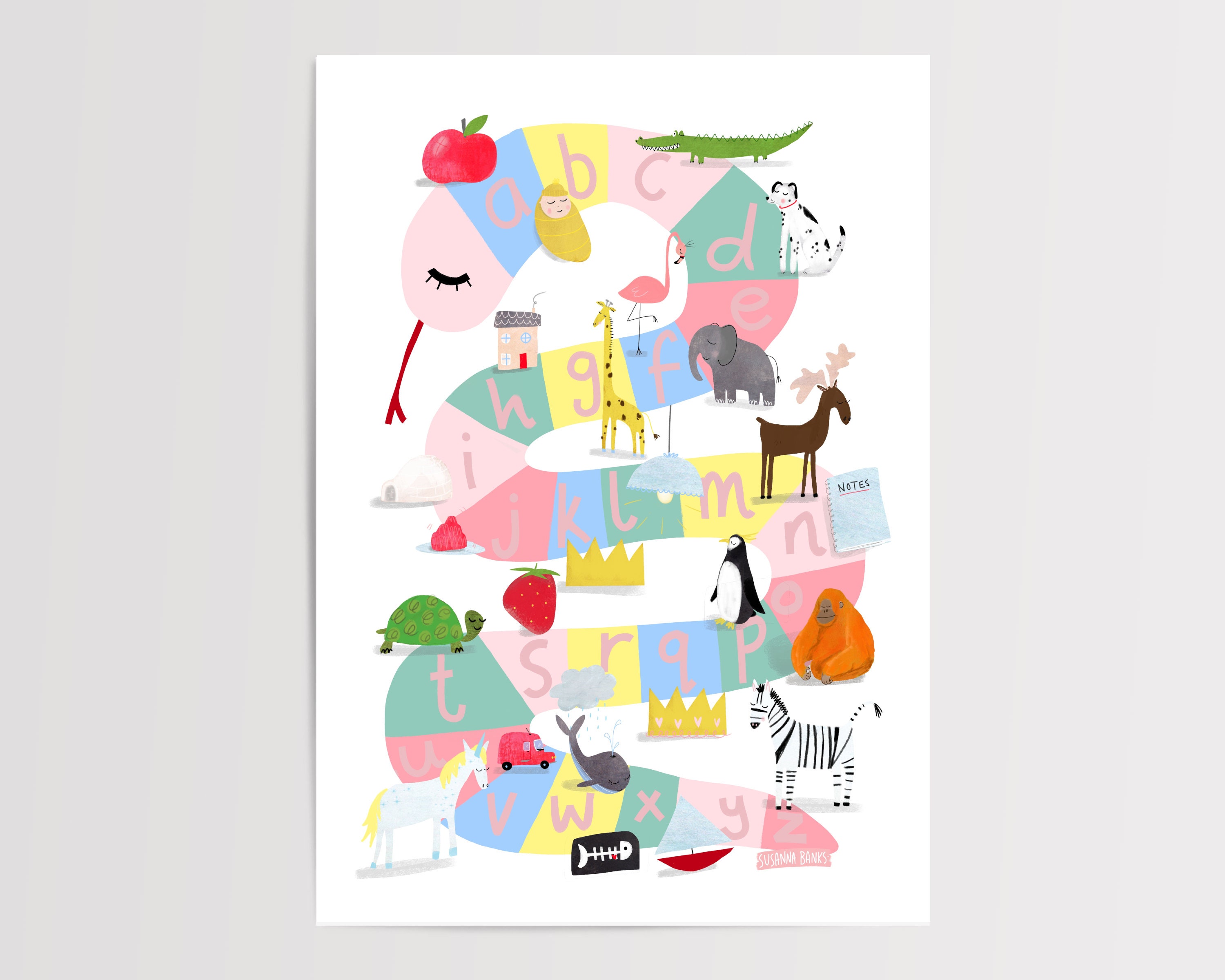 A-Z Nursery Alphabet Snake A-Z Alphabet Print Wall Art - Etsy