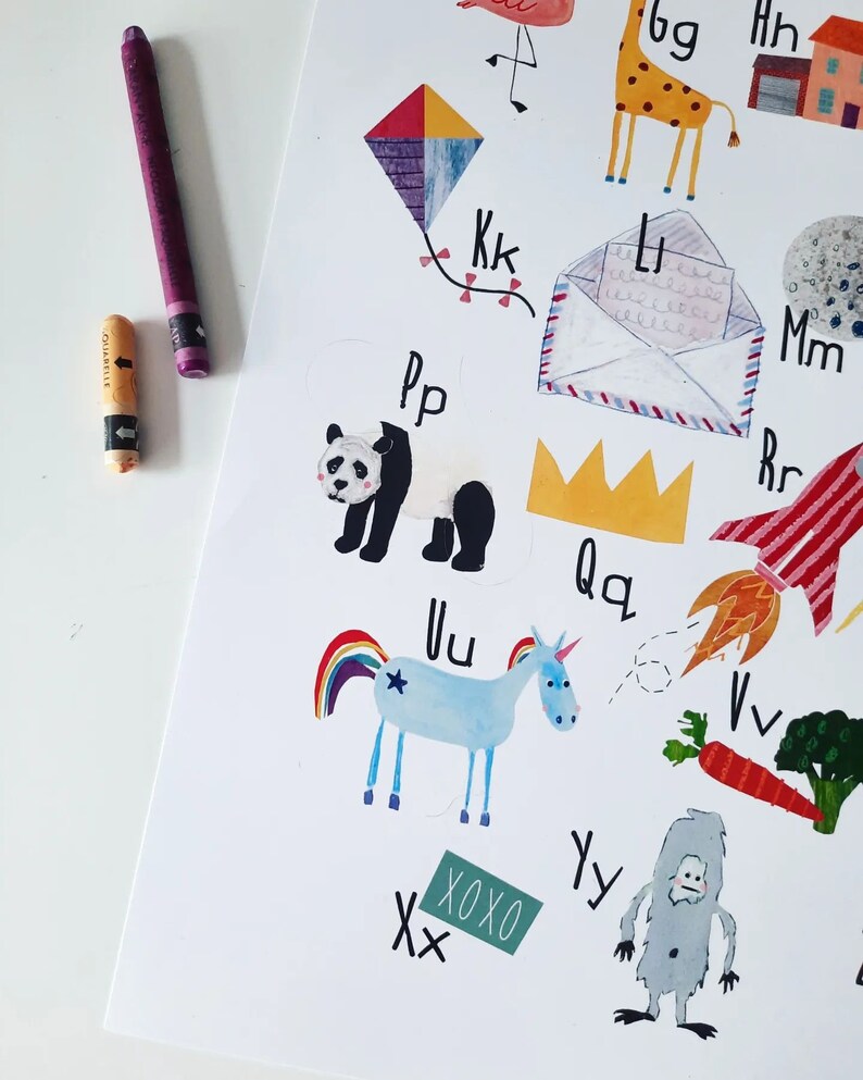 A-Z Nursery | A-Z Alphabet Print | Wall Art | Children's Art | Kids ...