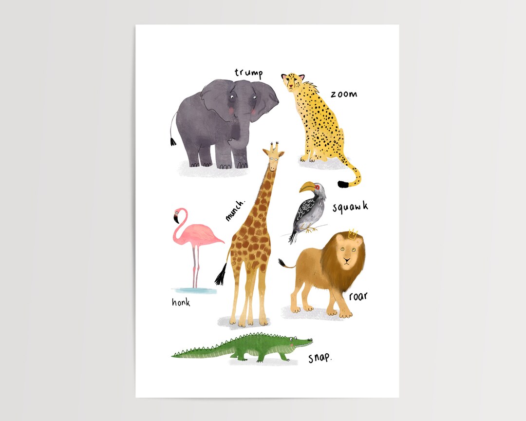 Jungle Print | Nursery | Wild Animals | Wall Art | Children's Art ...