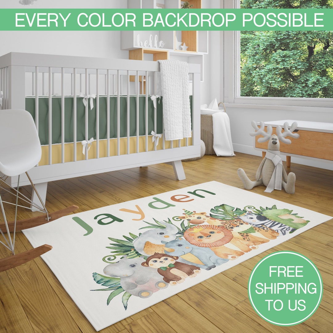 Safari Carpet, Animal Nursery Carpet, Animal Play Mat, Carpet for ...