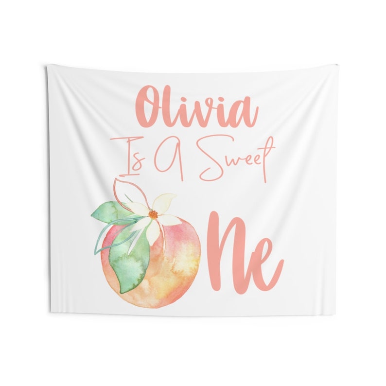 Sweet One Birthday Backdrop Peach Birthday Decoration Fruity - Etsy