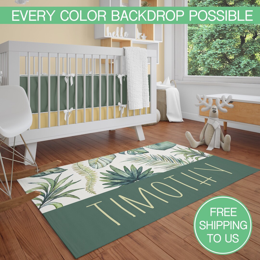 Greenery Playmat, Jungle Nursery Carpet, Jungle Play Mat, Botanical Rug ...