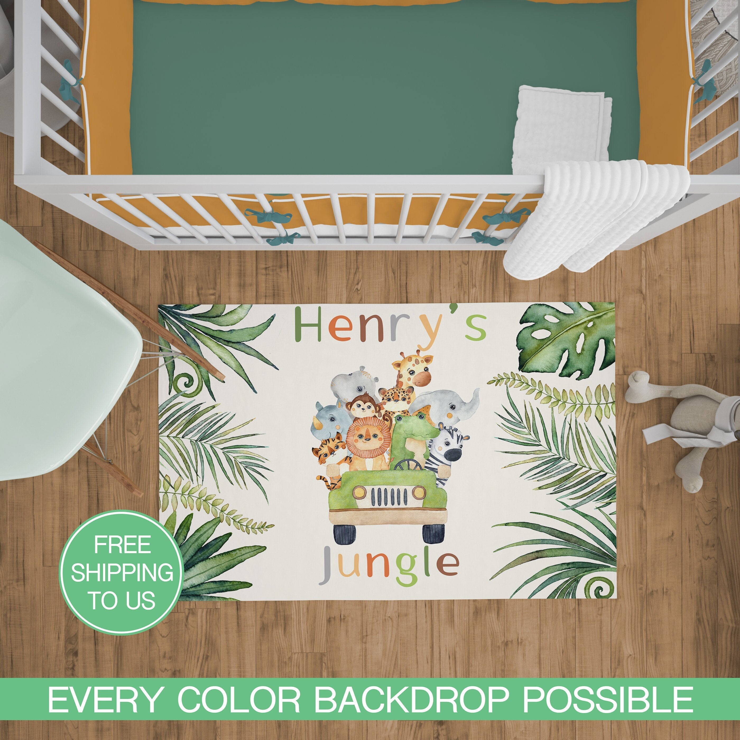 Safari Carpet, Animal Nursery Carpet, Animal Play Mat, Carpet for ...