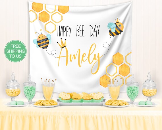 Bee Birthday Backdrop Bumble Bee Birthday Bee Birthday | Etsy