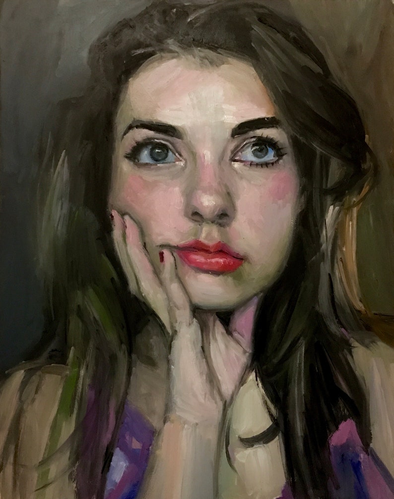 Custom Portrait Painting From Photos hand Painted | Etsy