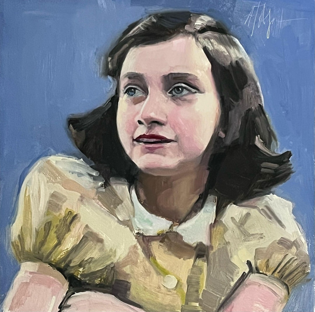Oil Painting "anne Frank" - Hand Painted Portrait - Etsy