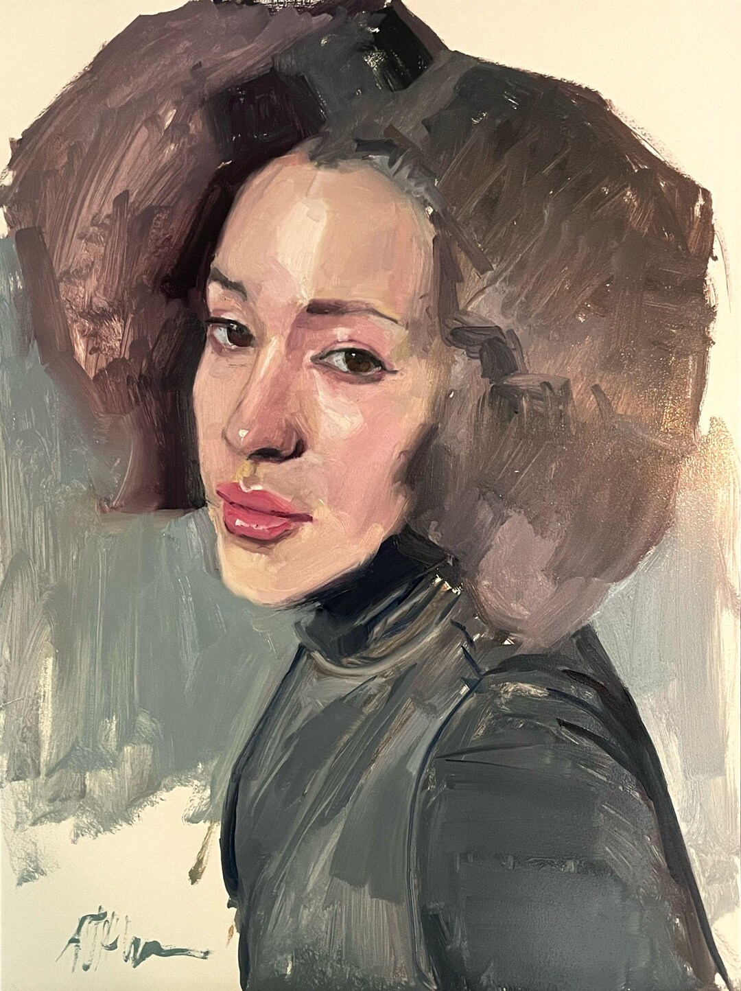 Beautiful Female Oil Painting "katie" - Hand Painted Portrait - Etsy