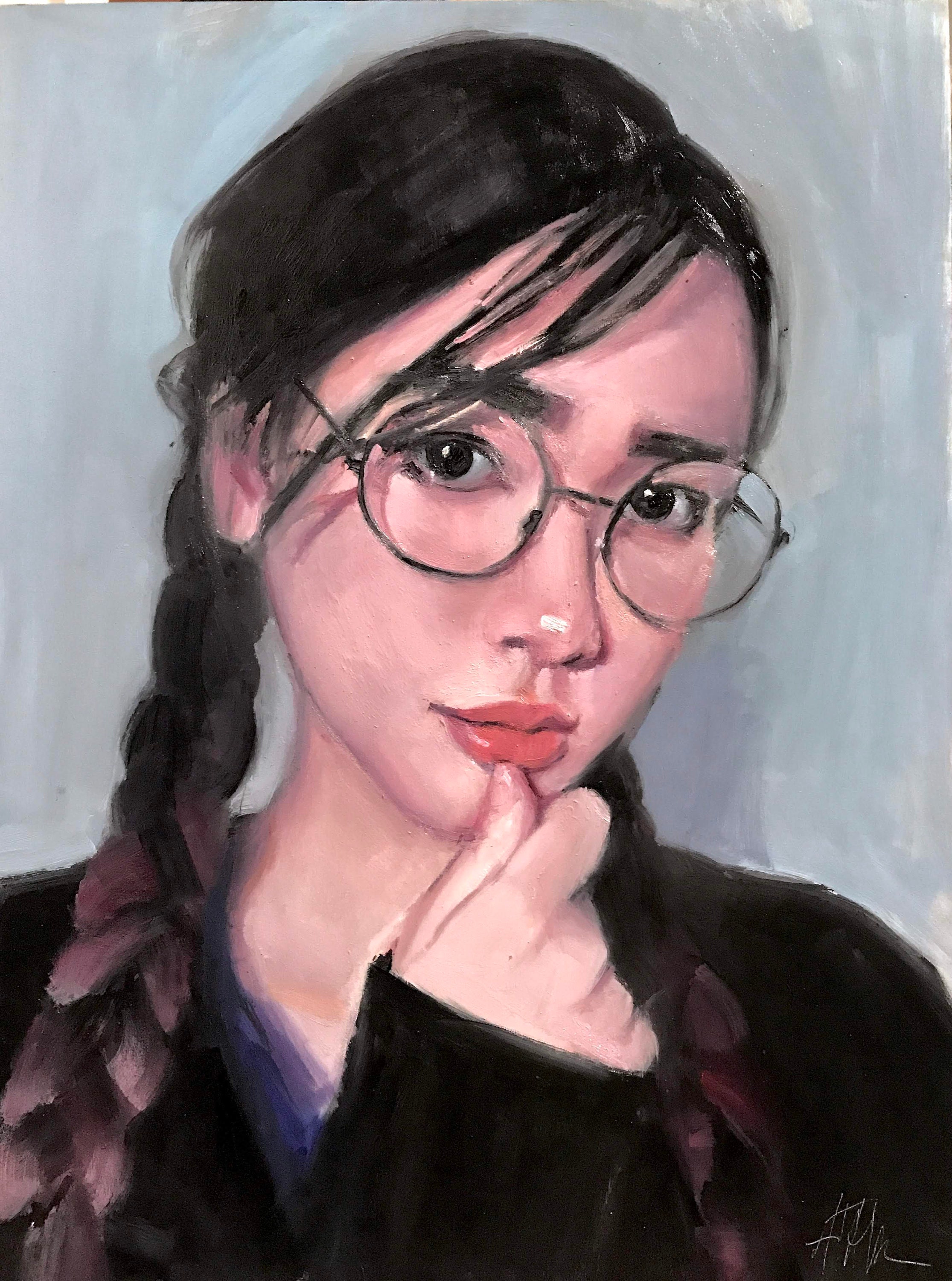 Cosplay Woman Oil Painting toko Fukawa Hand Painted Portrait - Etsy