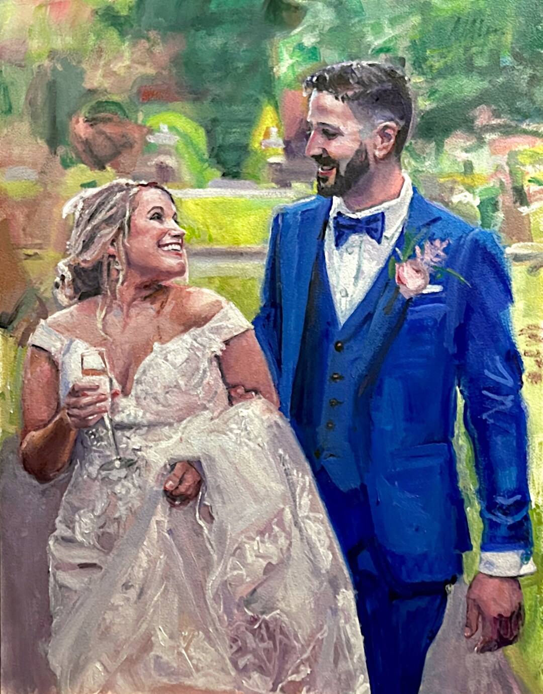 Custom Wedding Portrait From Photos (hand Painted) - Etsy
