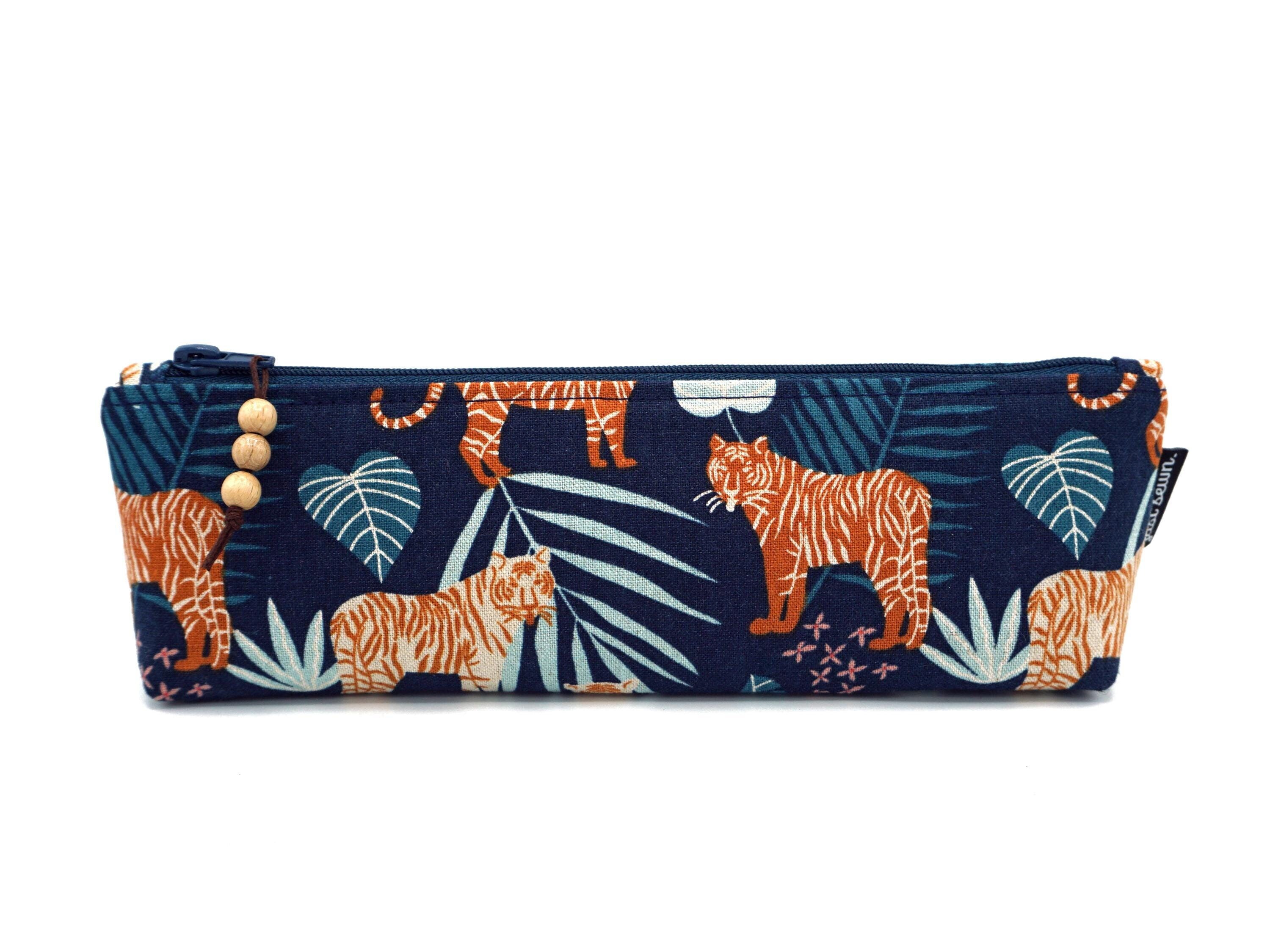 Pencil Case pencil Case tiger Dark Blue Etsy