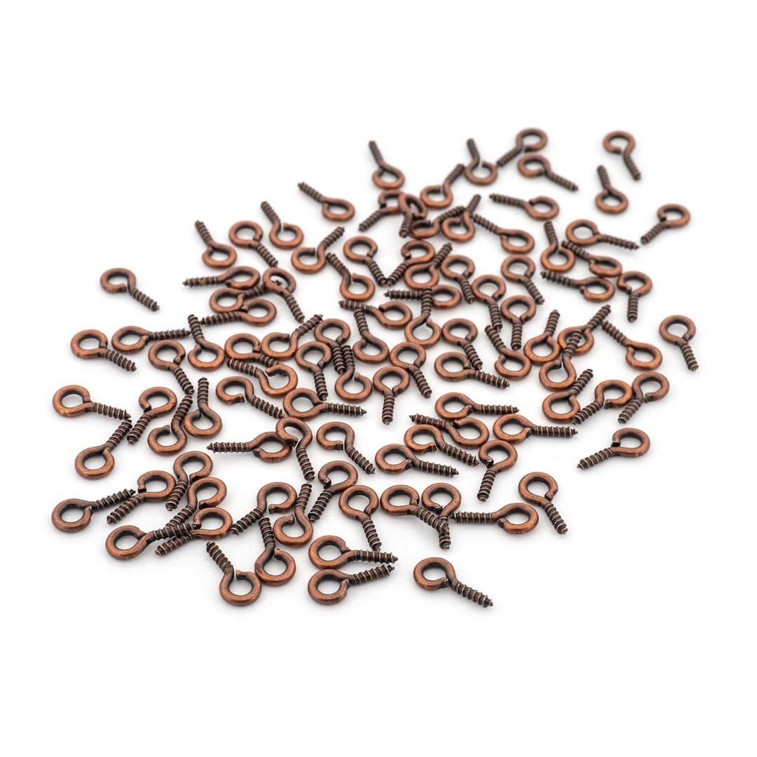 Screw Eyelets in Antique Copper Colors 10 Mm 100 Pieces Vintageparts ...
