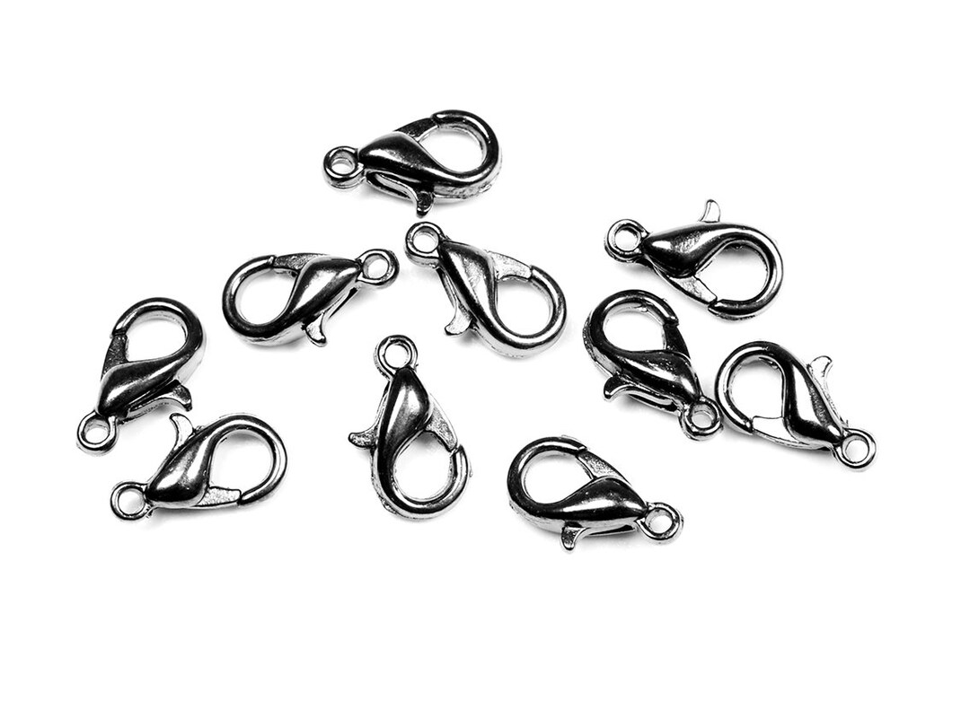 EUR 0.24/pc. Small Lobster Clasps 10 Mm in Gunmetal, 12 Pieces - Etsy